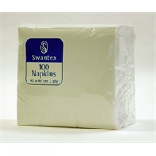 Swantex 40cm 3 ply Napkins White